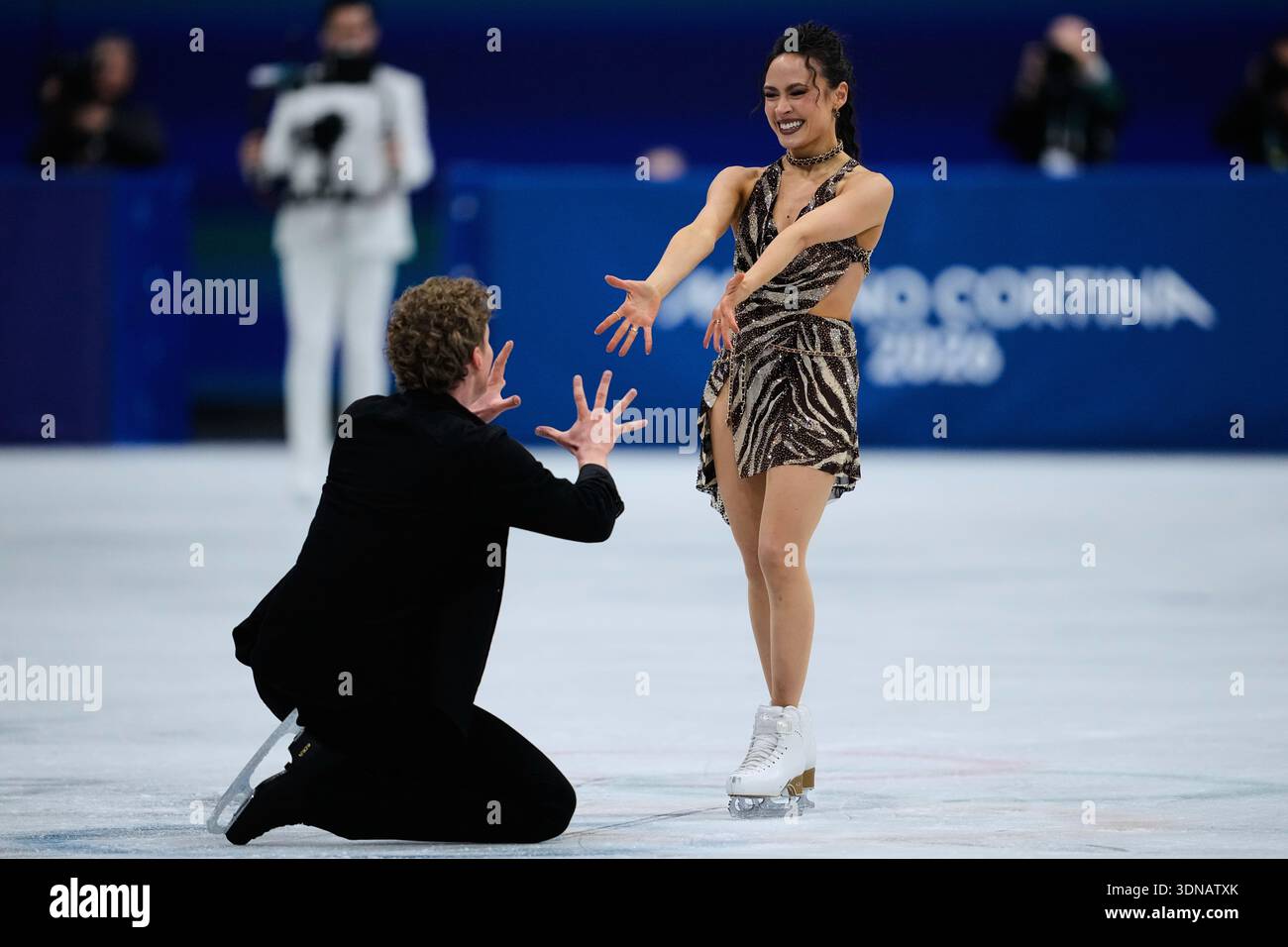 Madison Chock and Evan Bates of the United States compete during the ...