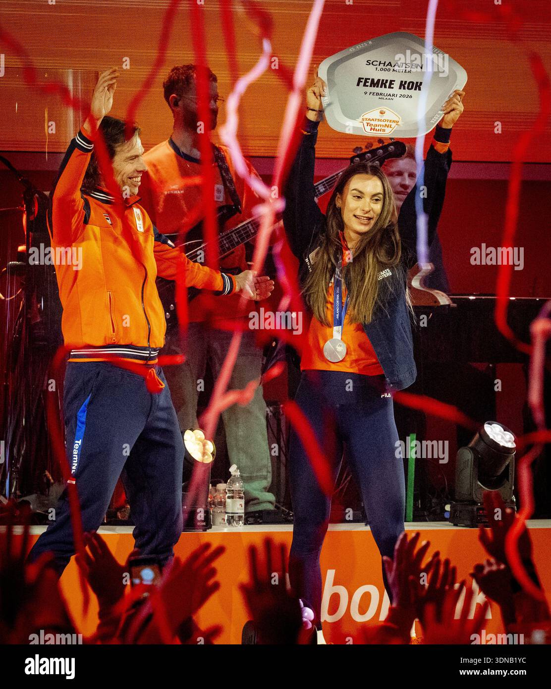 MILAN - Femke Kok is honored at the team house after her silver medal ...