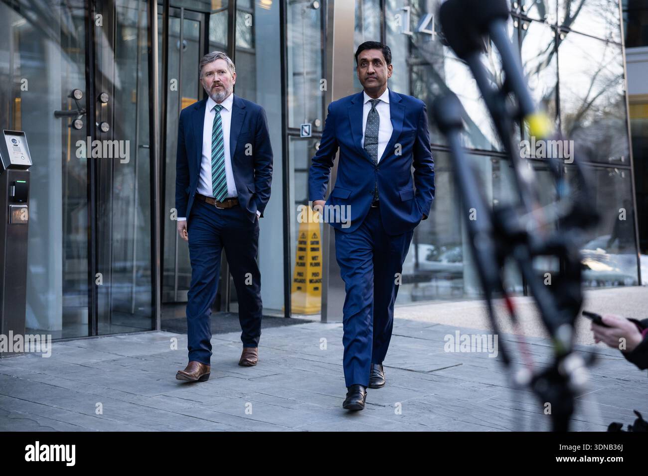 Reps. Thomas Massie (R-Ky.) and Ro Khanna (D-Calif.) emerge from a ...