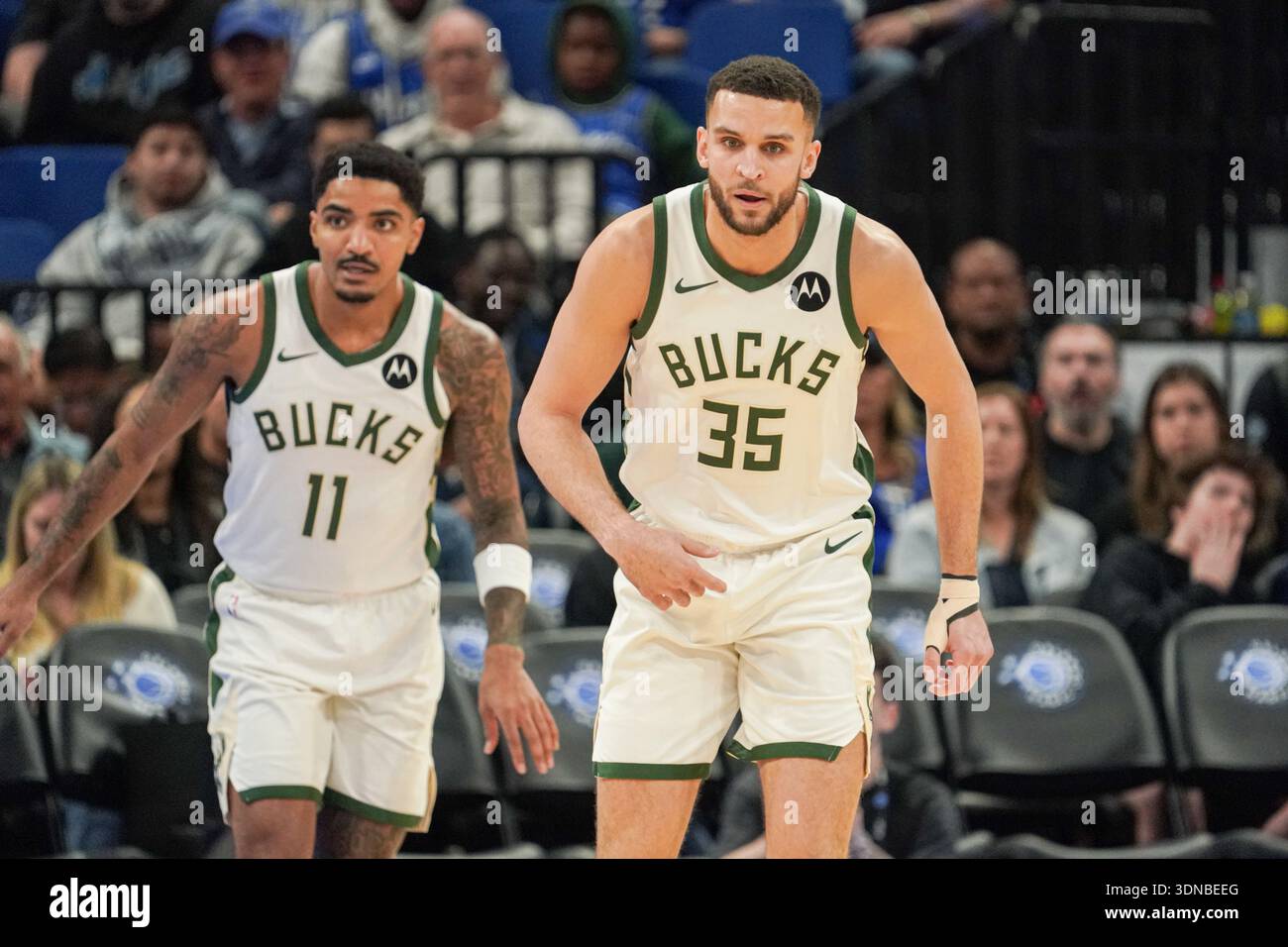 Orlando, Florida, USA, February 9, 2026, Milwaukee Bucks players Pete ...