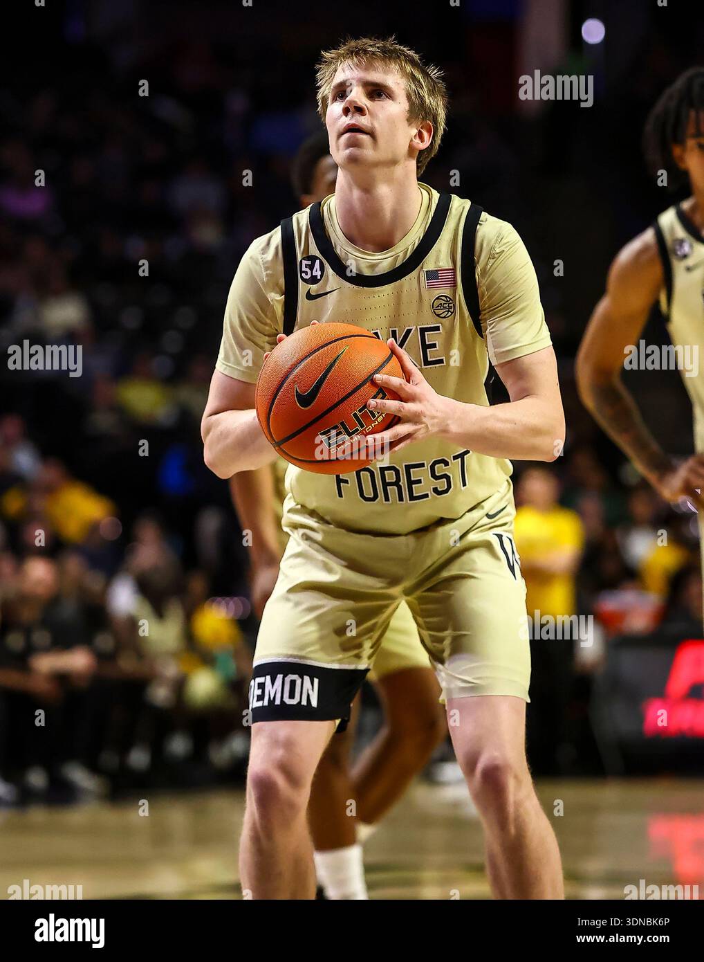 February 7, 2026: Wake Forest guard Isaac Carr (7) at free-throw line ...