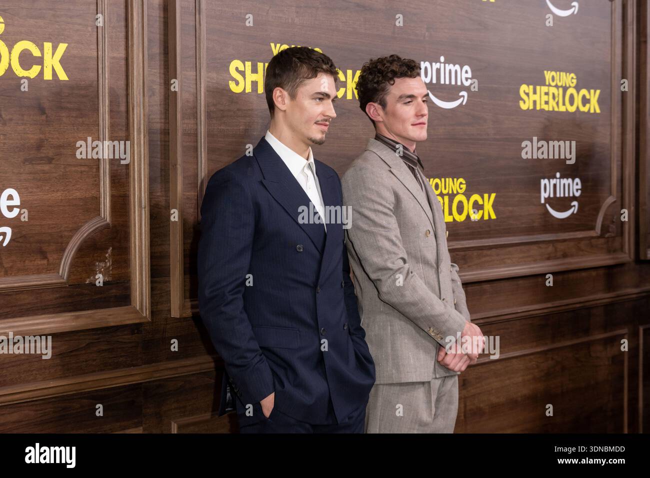 (L-R) Hero Fiennes Tiffin and Donal Finn attend the "Young Sherlock ...