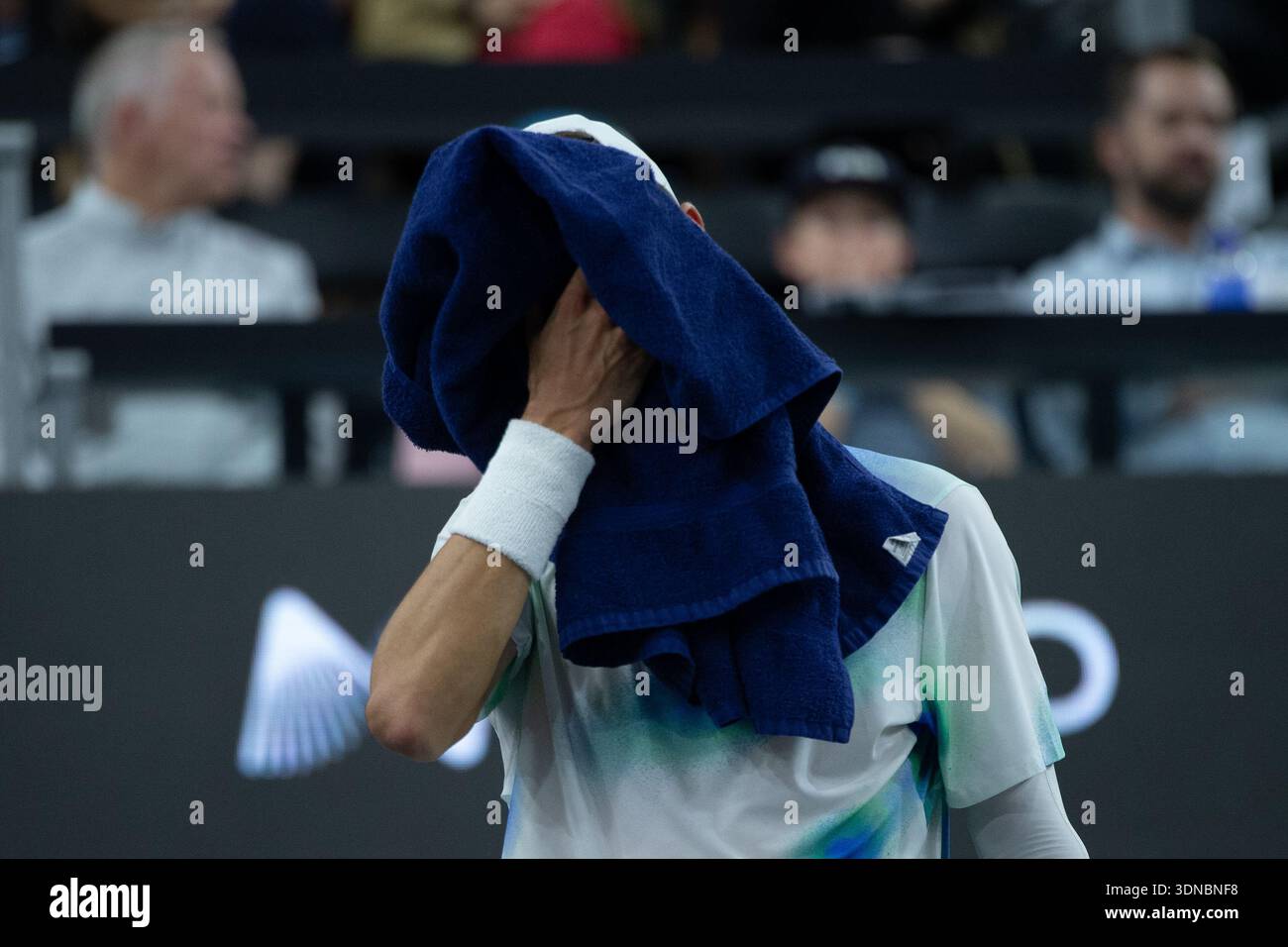 February 9, 2026, Frisco, Texas, USA: TERENCE ATMANE (FRA) puts a towel ...