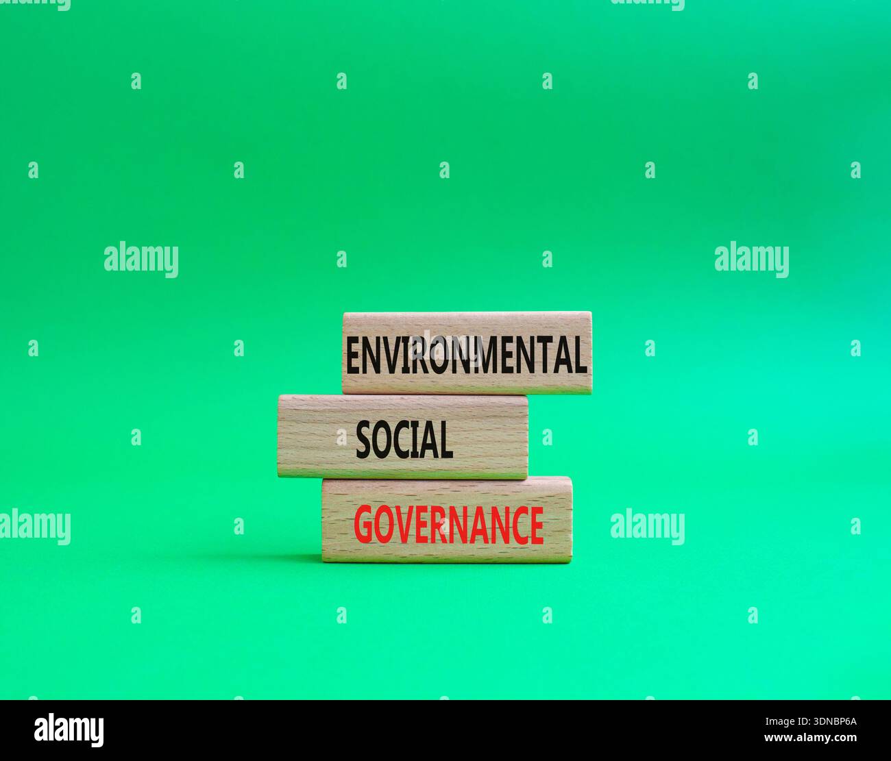 Wooden blocks displaying the words Environmental, Social, and ...
