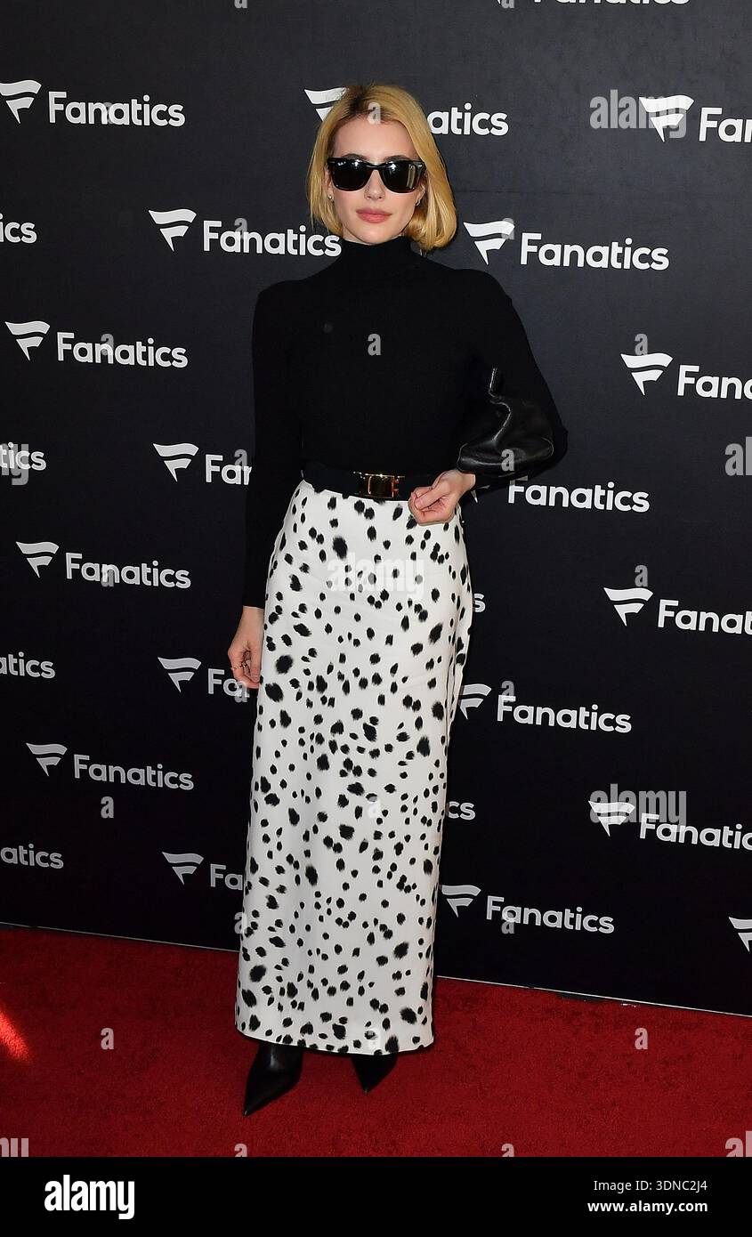 Emma Roberts attends the 2026 Fanatics Super Bowl Party on February 07 ...