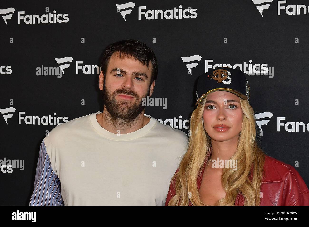 Alex Pall, Jessica Serfat attend the 2026 Fanatics Super Bowl Party on ...