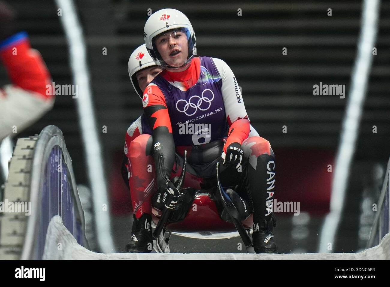 Canada's Beattie Podulsky, right, and Kailey Allan, left, arrive at the ...