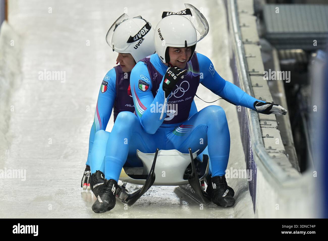 Italy's Andrea Voetter, right, and Marion Oberhofer, left, arrive at ...