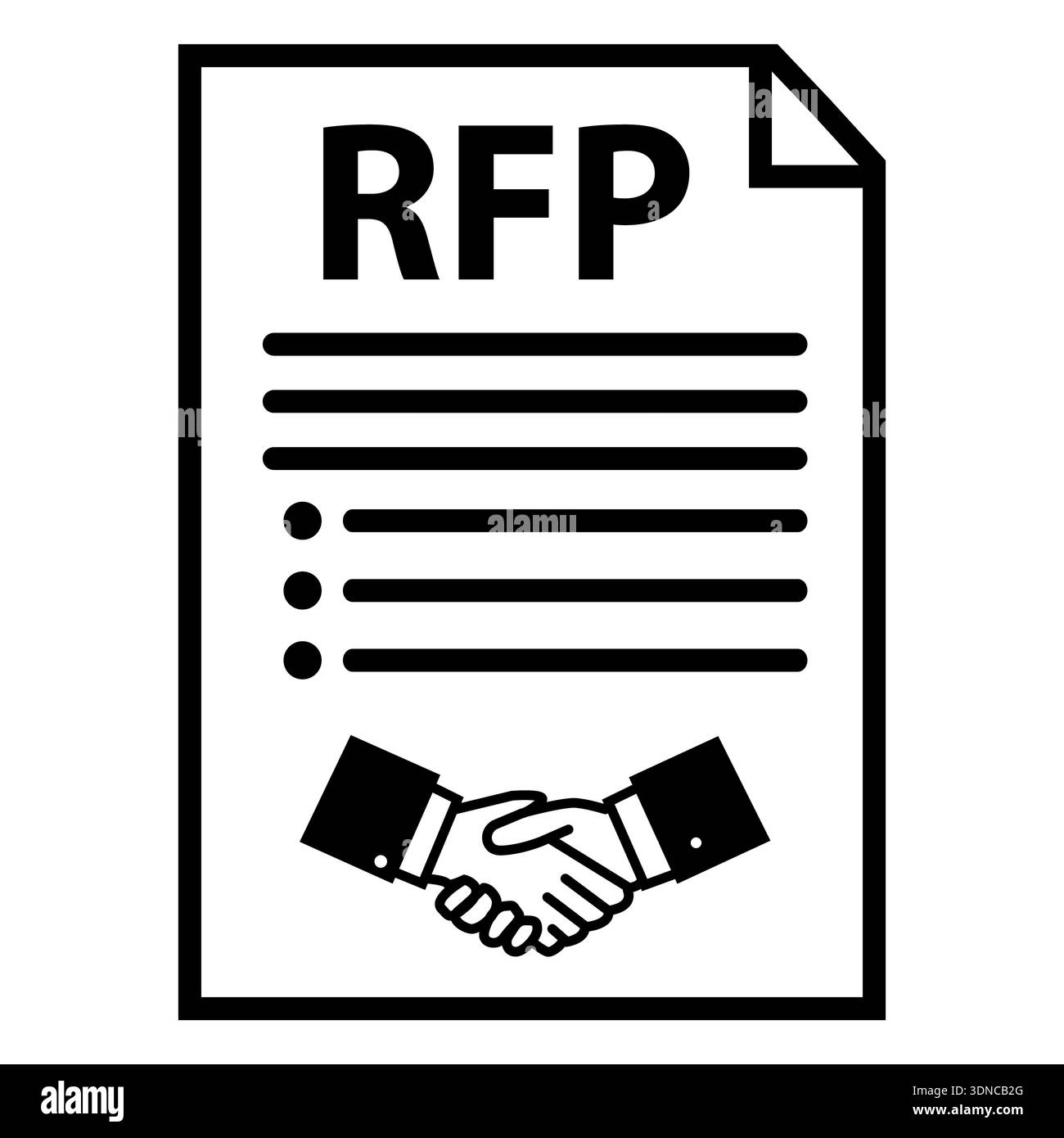 Business proposal icon. Process request submit sign. RFP symbol. flat ...