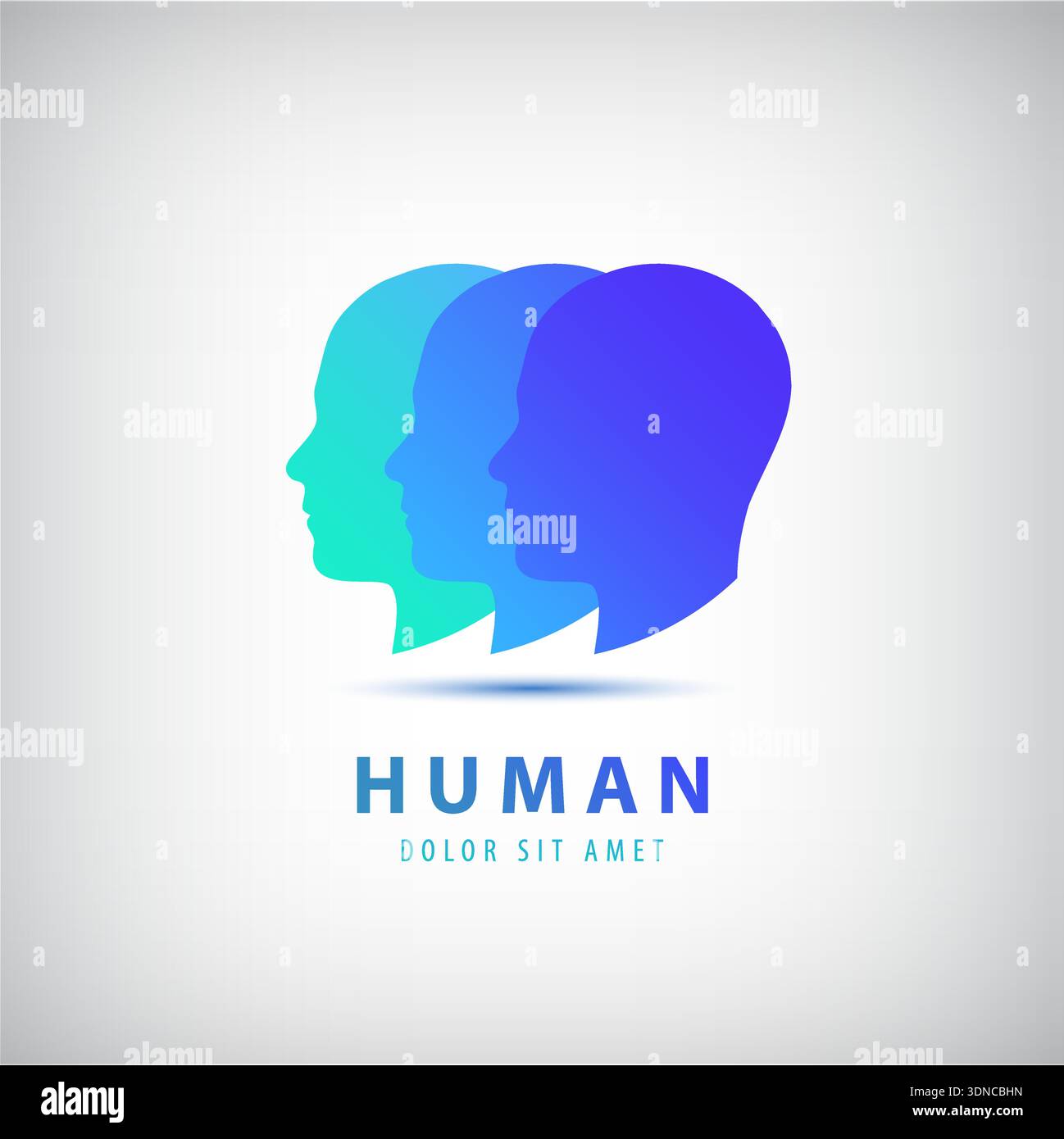 3 heads Stock Vector Images - Alamy