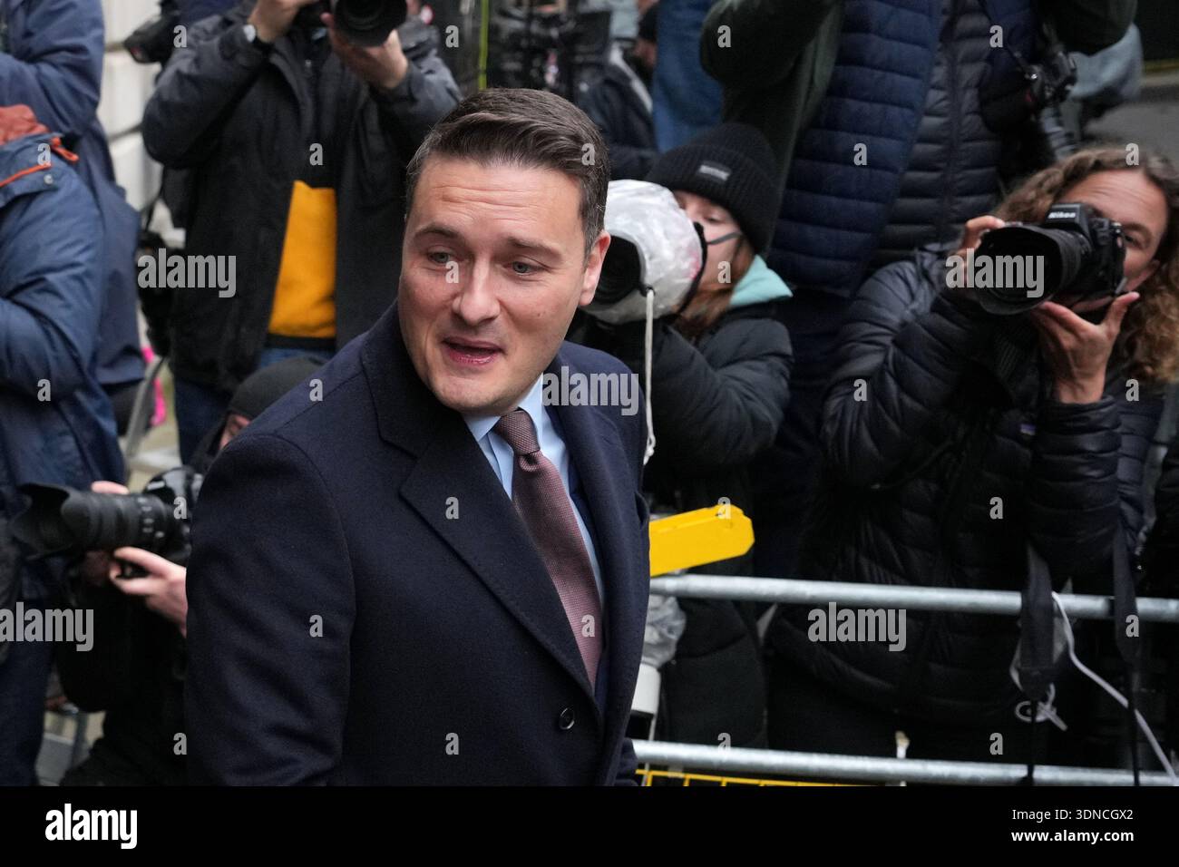 Britain's Health Secretary Wes Streeting arrives for a cabinet meeting ...