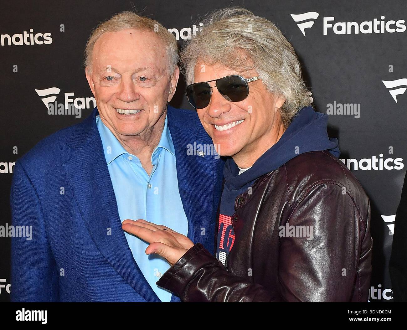 Jon Bon Jovi and Jerry Jones attend the 2026 Fanatics Super Bowl Party ...