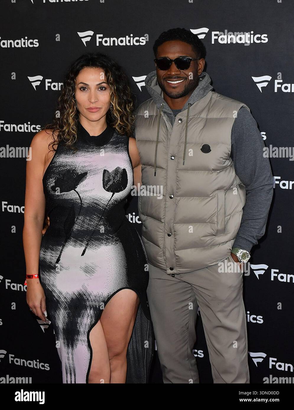 Lilit Avagyan and Reggie Bush attend the 2026 Fanatics Super Bowl Party ...