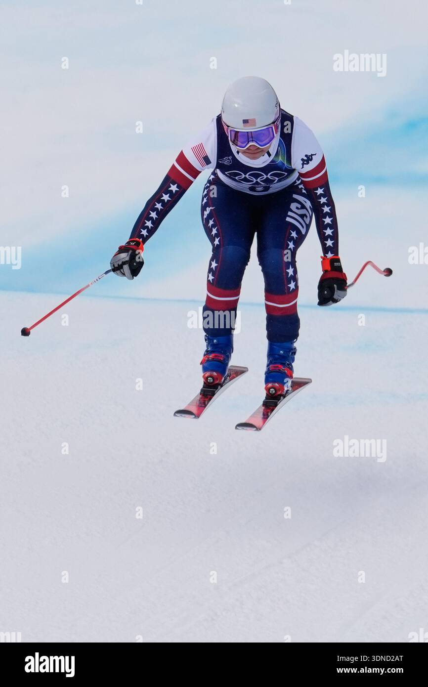 United States' Jacqueline Wiles speeds down the course during an alpine ...