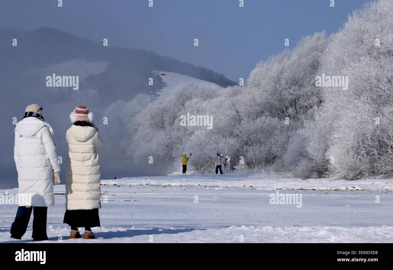 Rime scenery attracts visitors in Harbin City, northeast China's ...