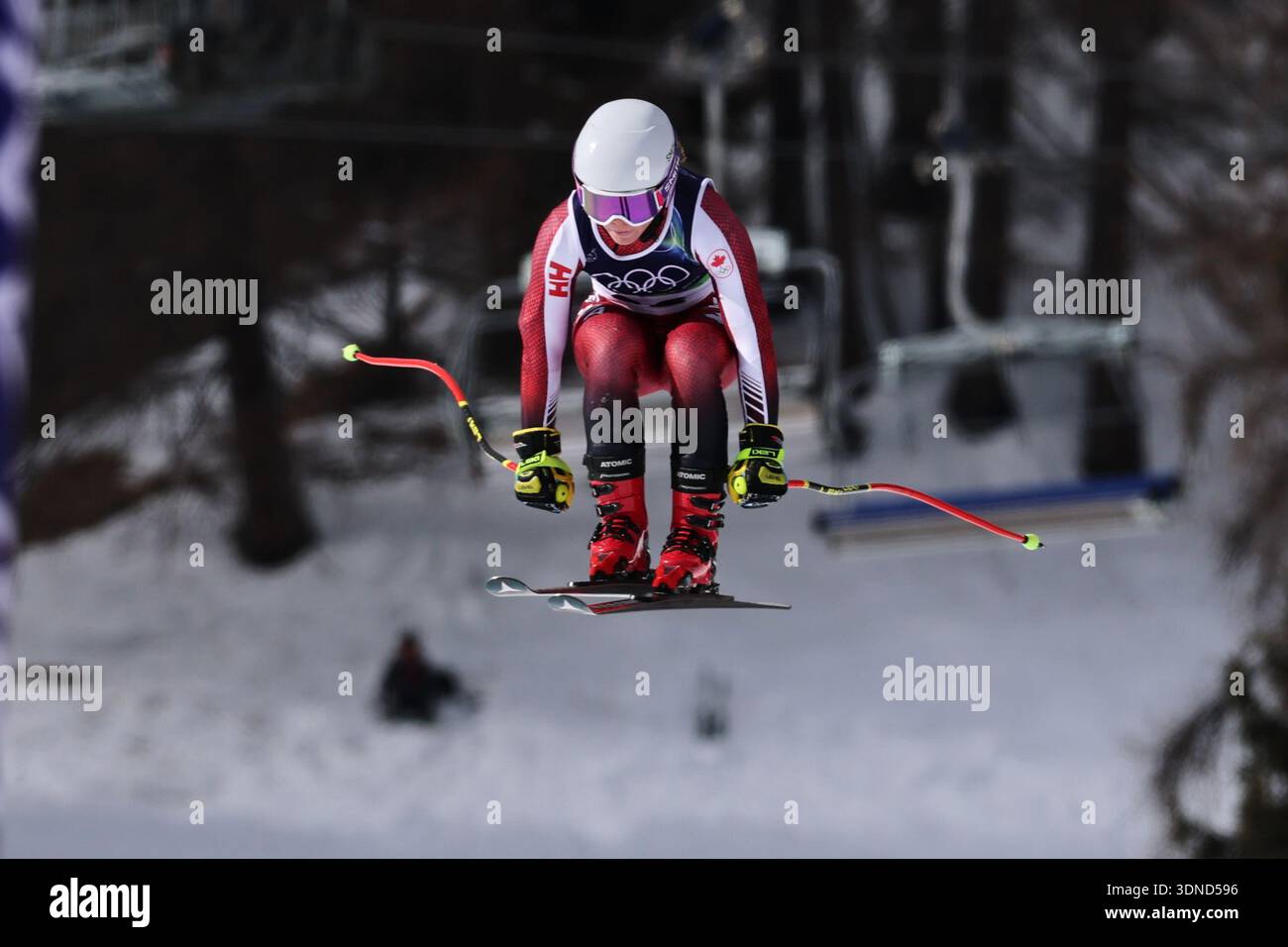 Canada's Cassidy Gray speeds down the course of an alpine ski, downhill ...