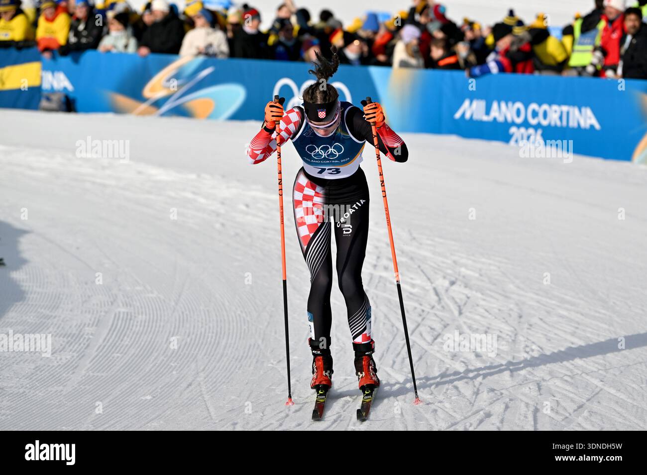 Tersero, Italy, February 10th 2026. Ema Sobol of Croatia in action ...