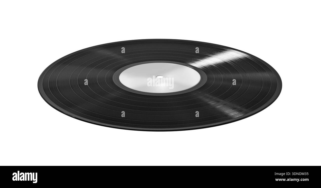 Retro vinyl disc isolated Black and White Stock Photos & Images - Alamy