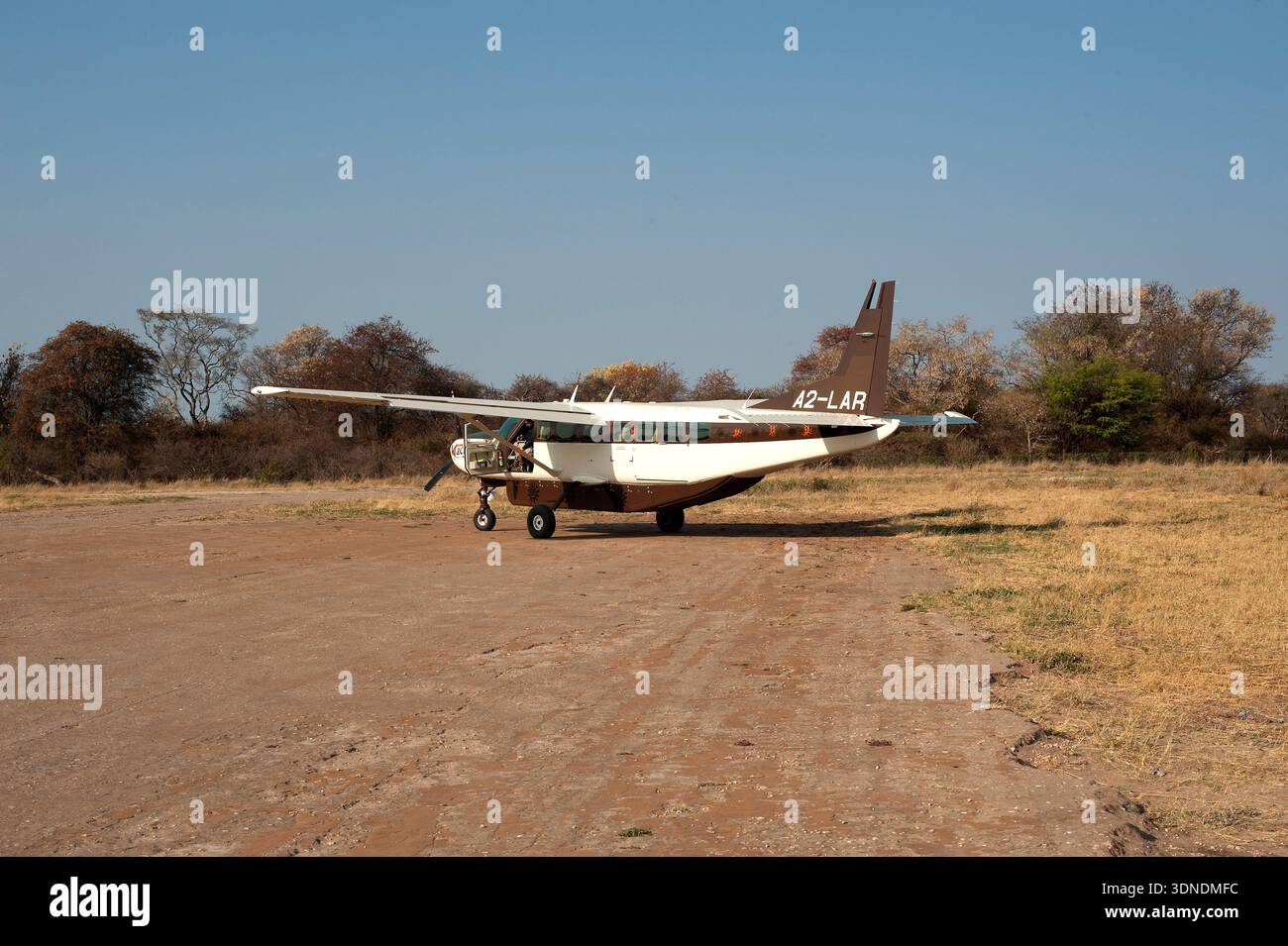 Okavango Delta, UNESCO World Heritage. Landing strip. Maun, Kalahari ...
