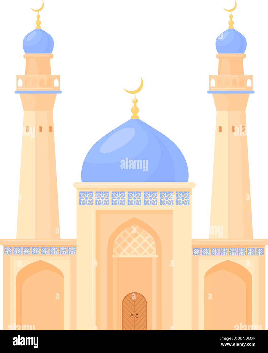 Muslim architecture cartoon icon. Arabic heritage landmark isolated on ...