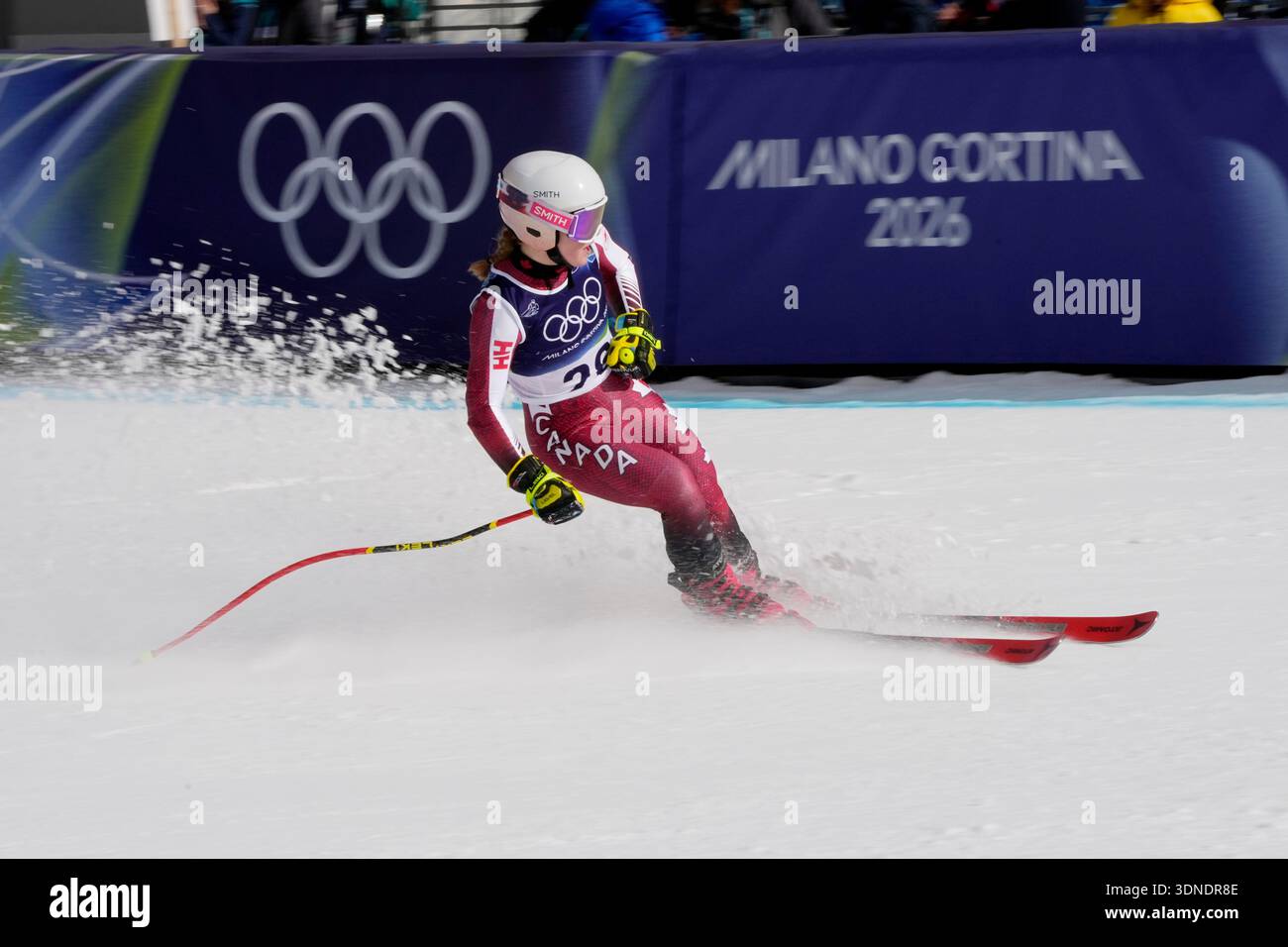 Canada's Cassidy Gray arrives at the finish area of an alpine ski ...