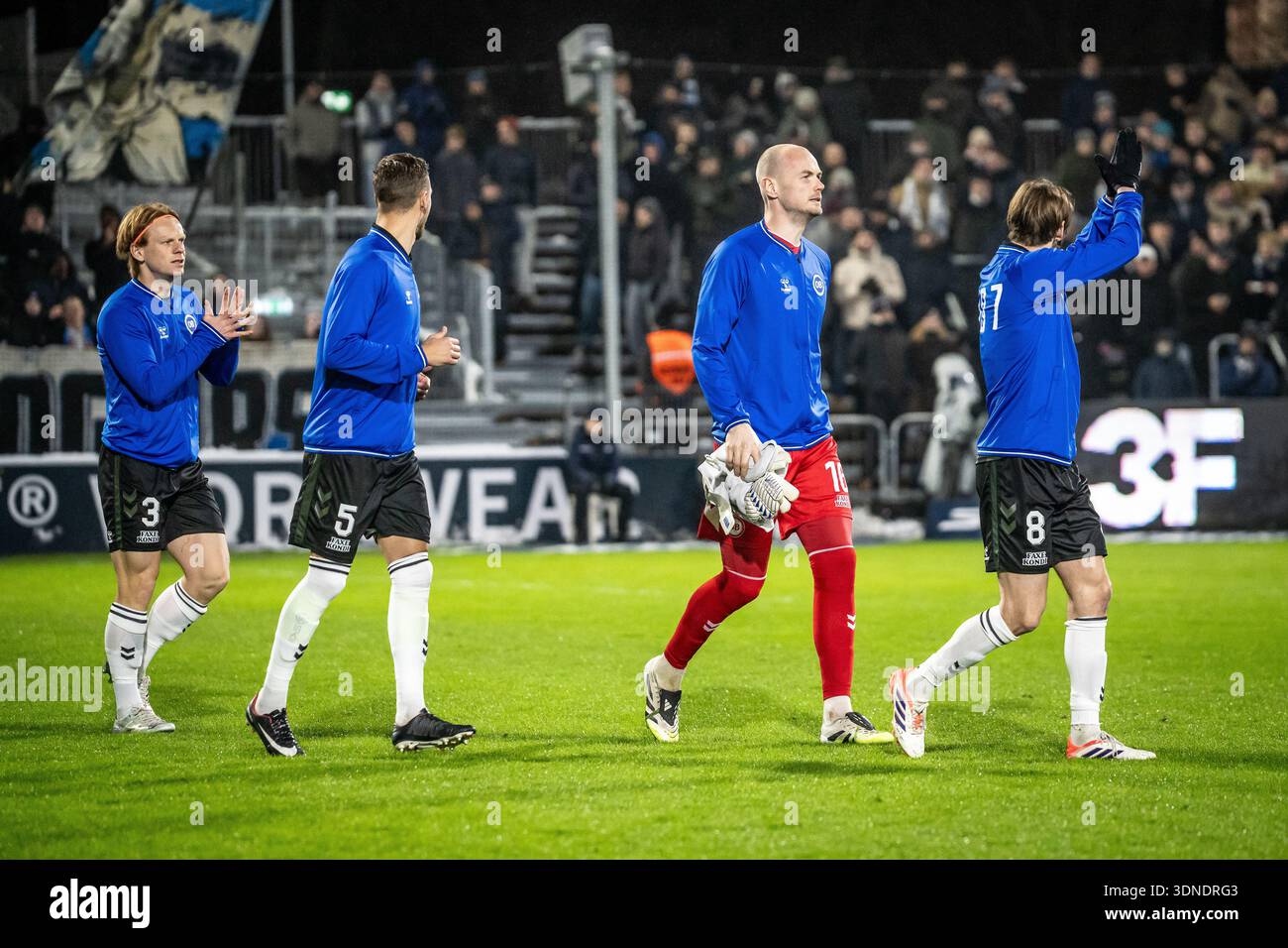 Aarhus, Denmark. 09th, February 2026. Rasmus Falk (8) and the players ...