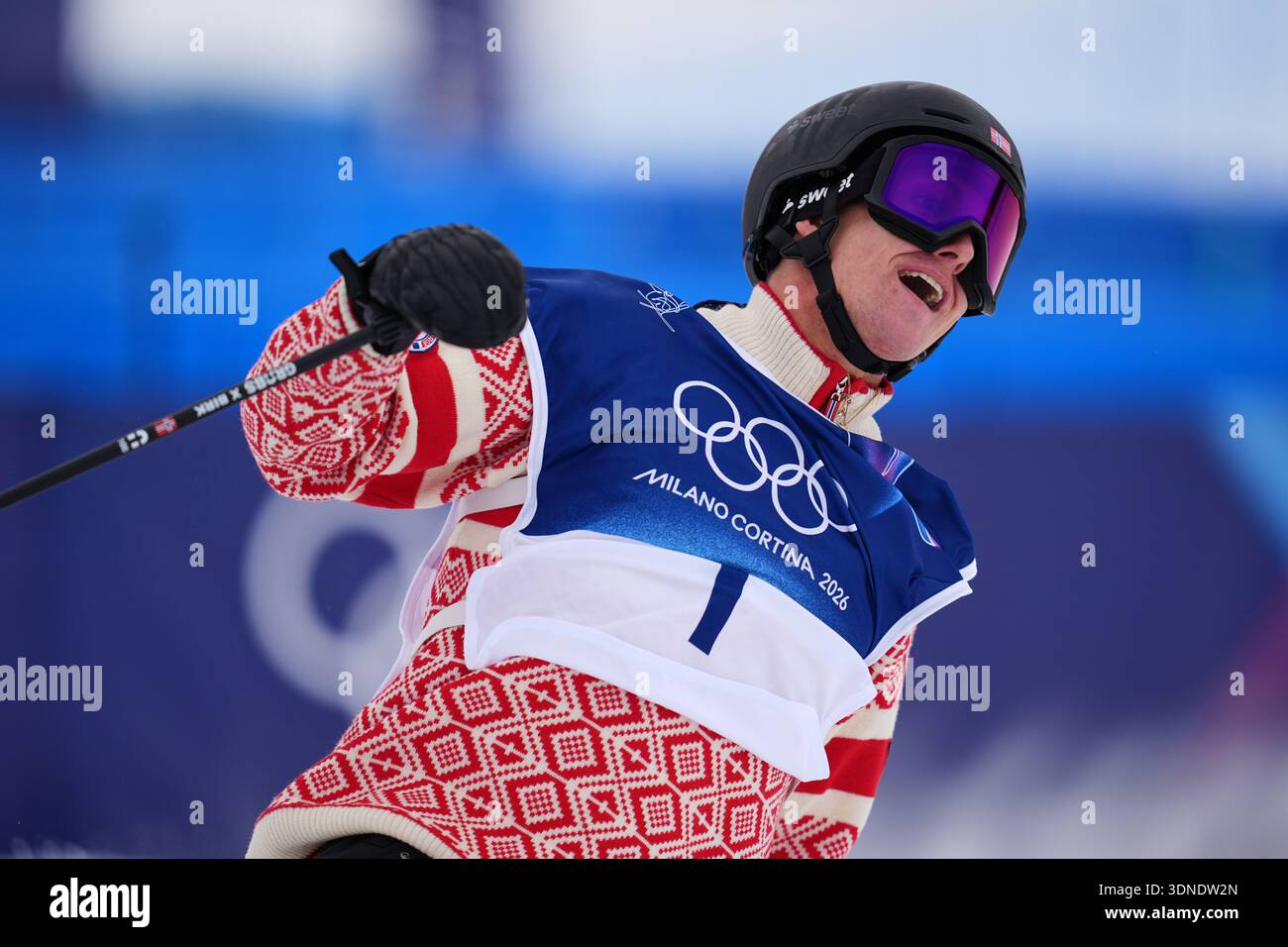 Norway's Birk Ruud celebrates his run during the men's freestyle skiing ...