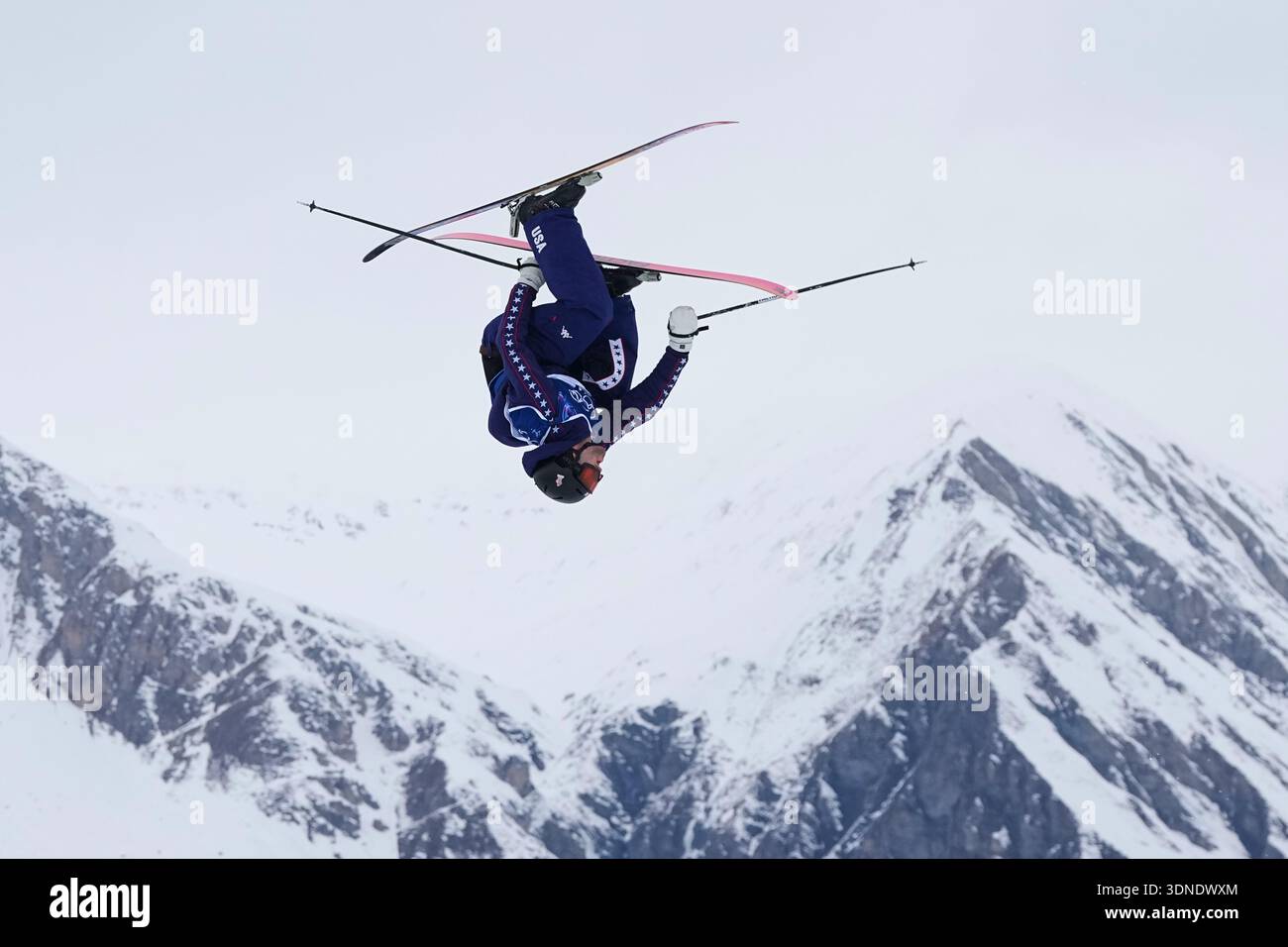 United States' Alex Hall competes during the men's freestyle skiing ...