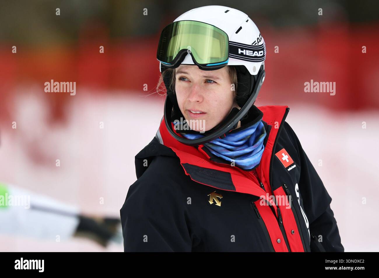 Switzerland's Camille Rast ahead of an alpine ski, slalom portion of a ...