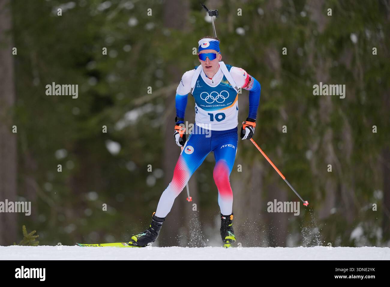 Petr Hak, of Czechia, competes in the men's 20-kilometer individual ...