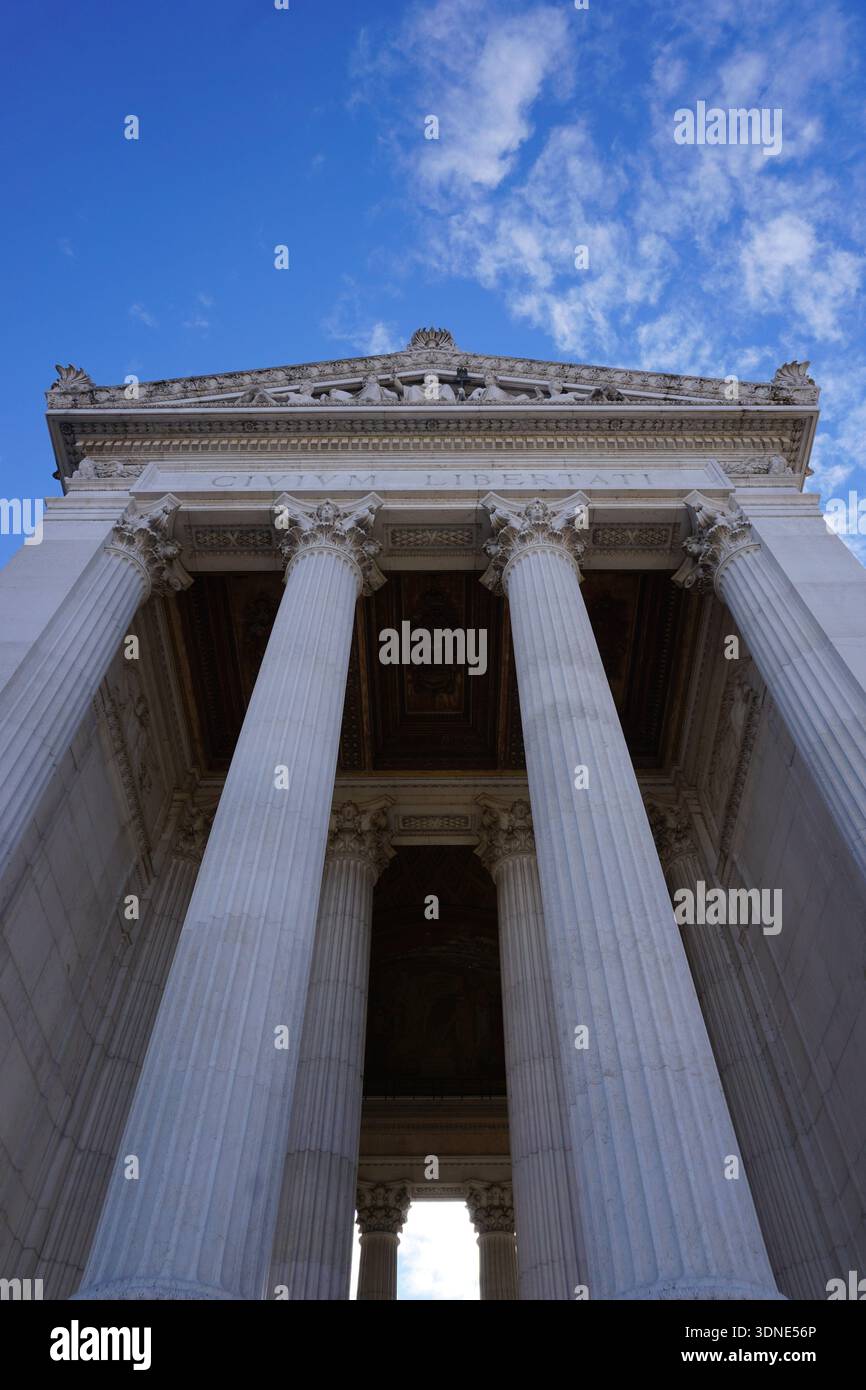 Vertical frontal close up of historic building of neoclassical ...