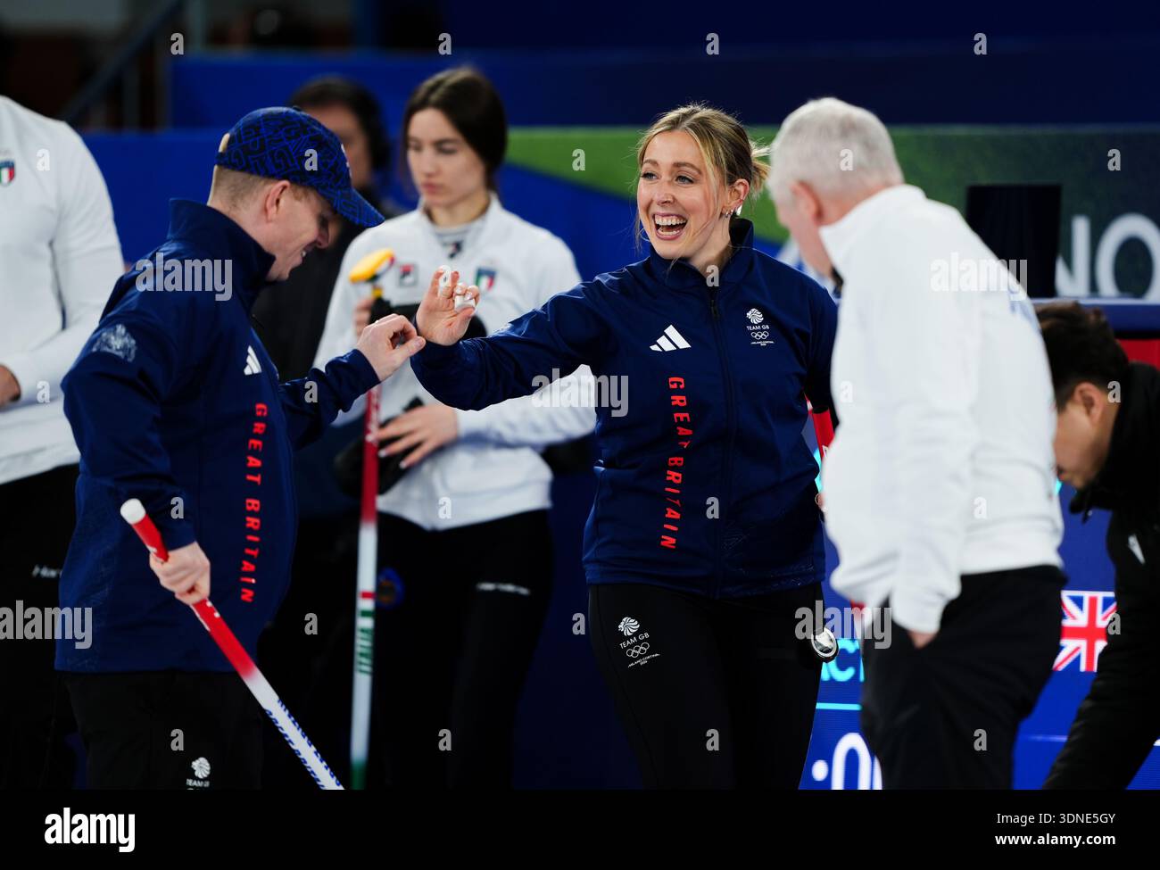 Great Britain coach Clancy Grandy with British Curling head coach Greg ...