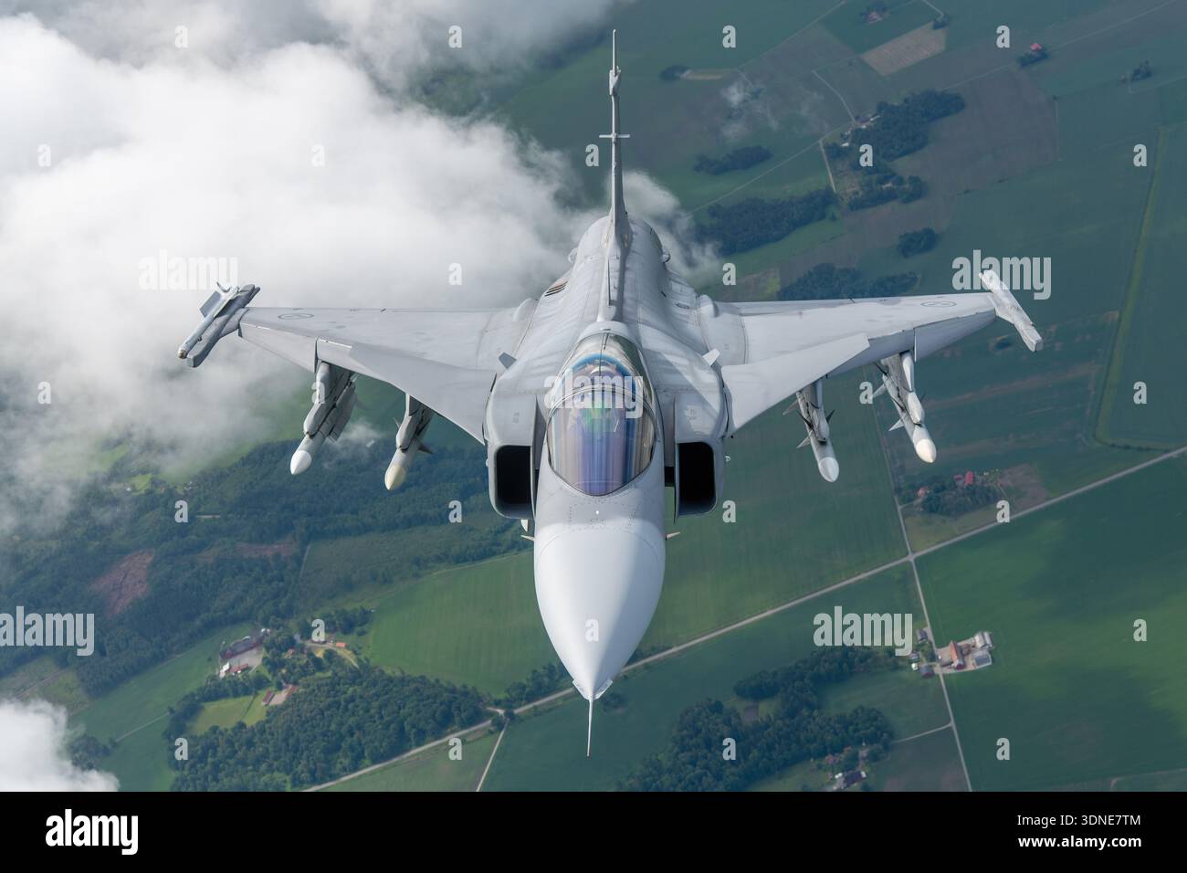 In this overhead and close‑up air‑to‑air image at Swedish Classic Jets ...