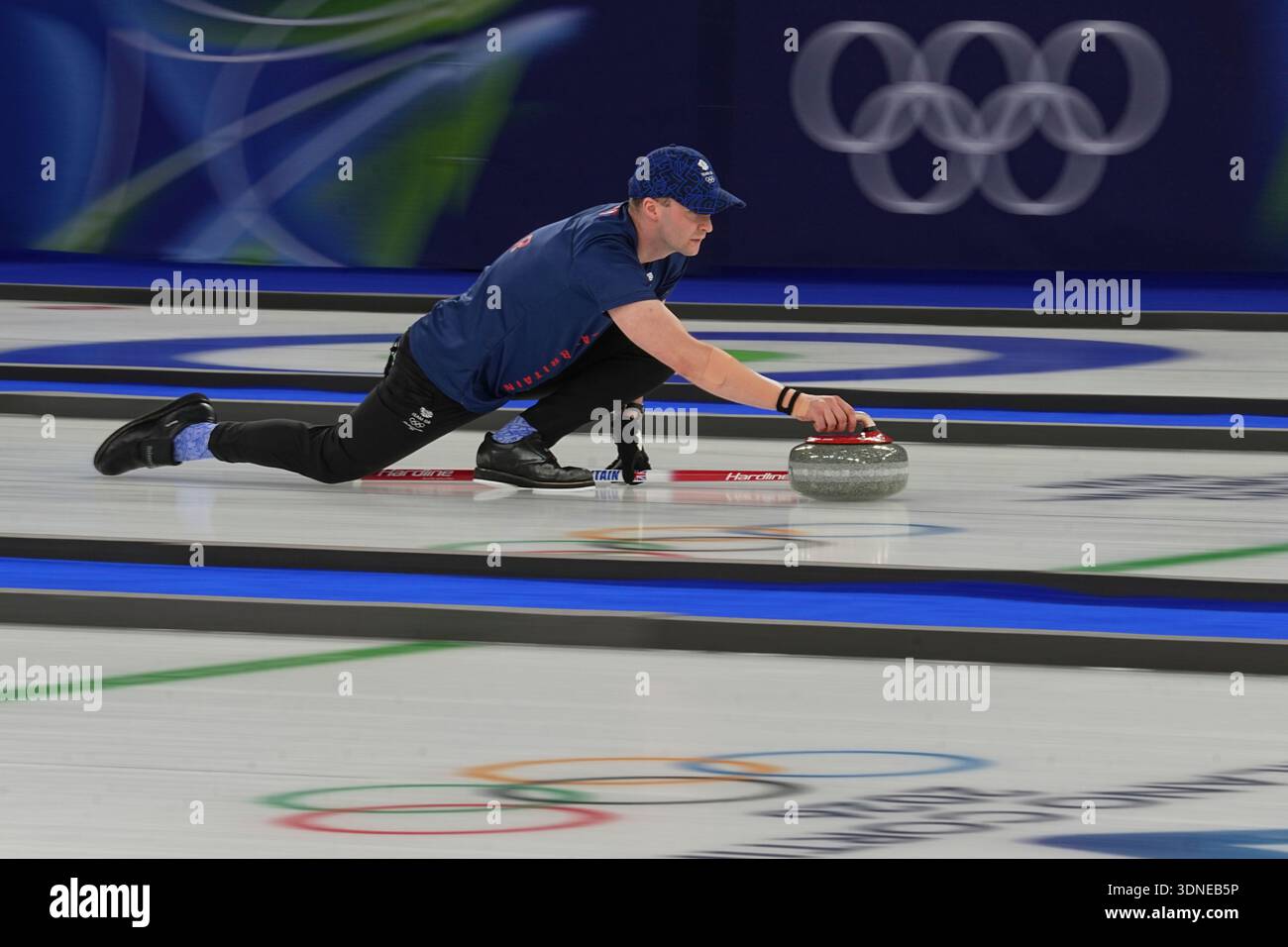 Britain's Bruce Mouat competes against Italy during the bronze medal ...