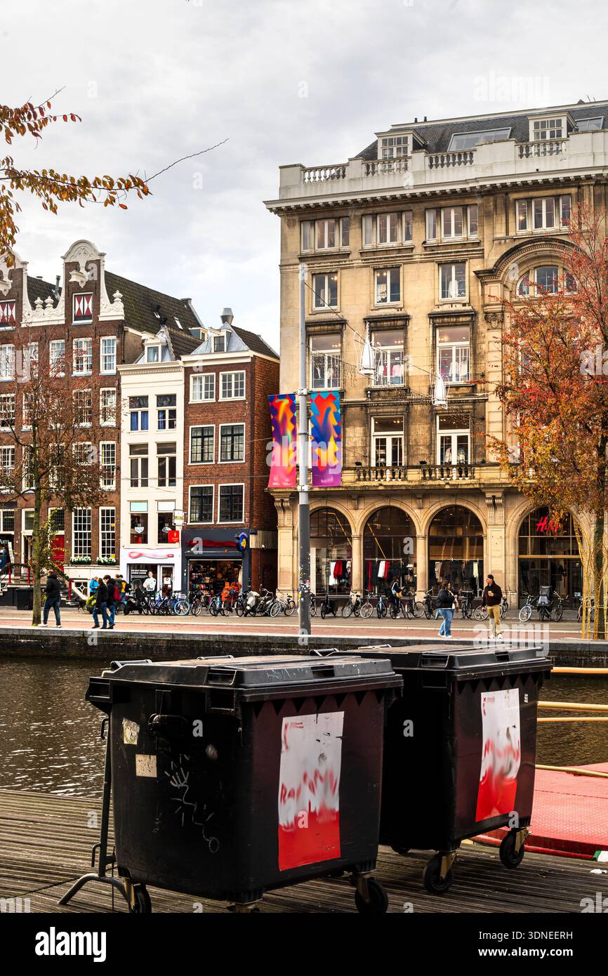 Trash cans in Amsterdam in the city center on October 31, 2025 Stock ...