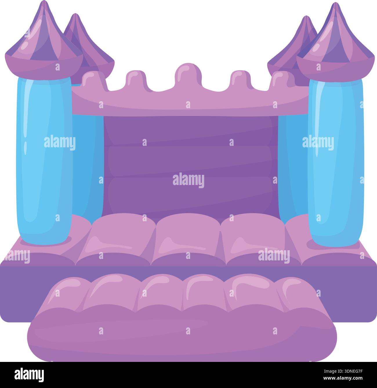 Bouncy castle cartoon icon. Inflatable rubber jump attraction isolated ...