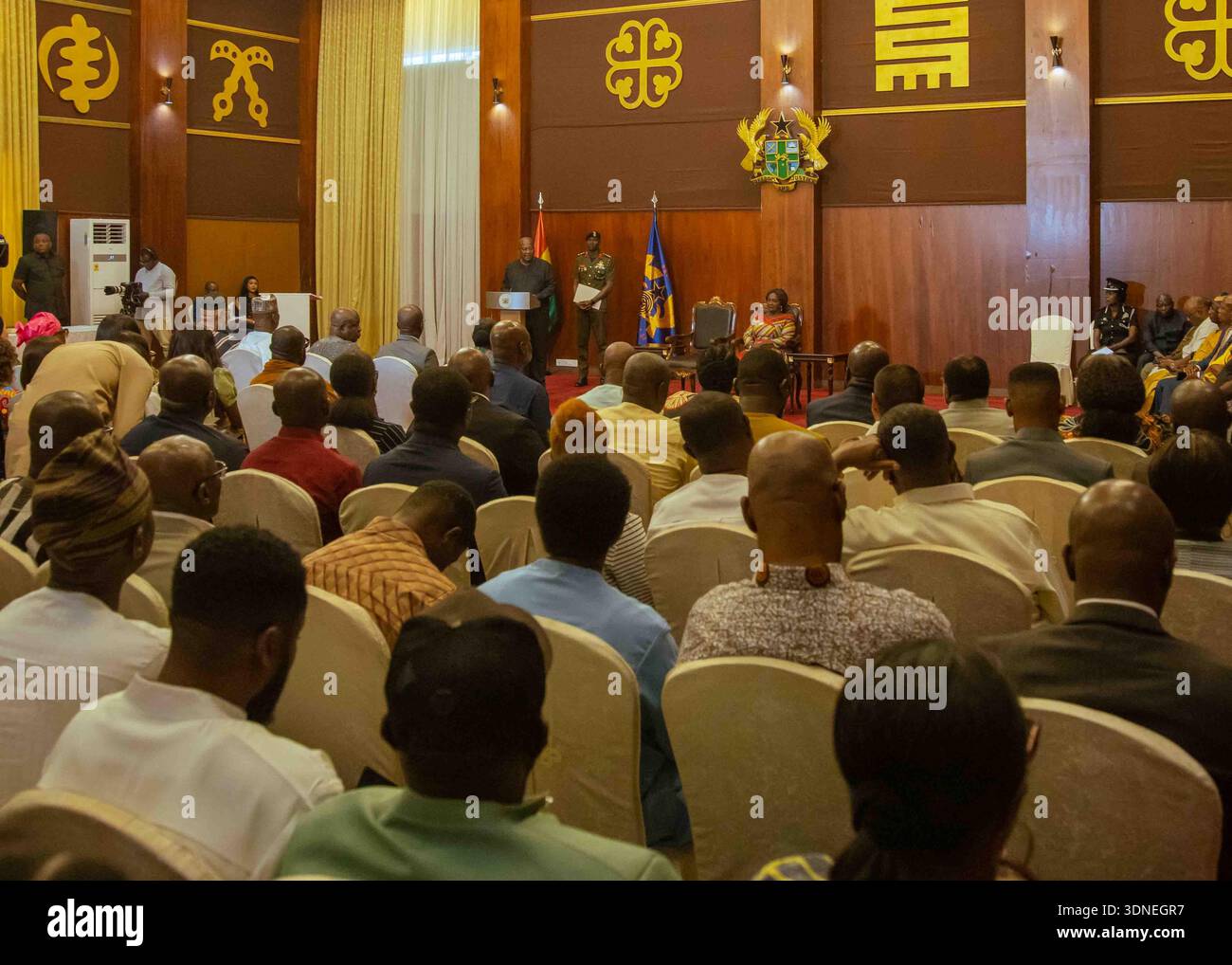 President John Dramni Mahama giving his official speech during the ...