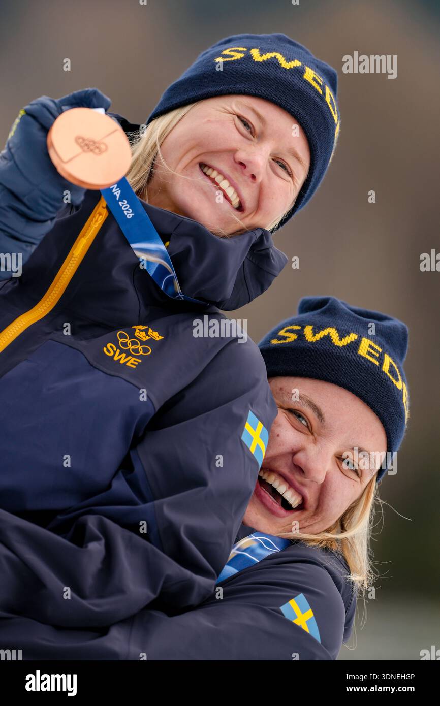 Gold medalist Linn Svahn, right, and bronze medalist Maja Dahlqvist ...