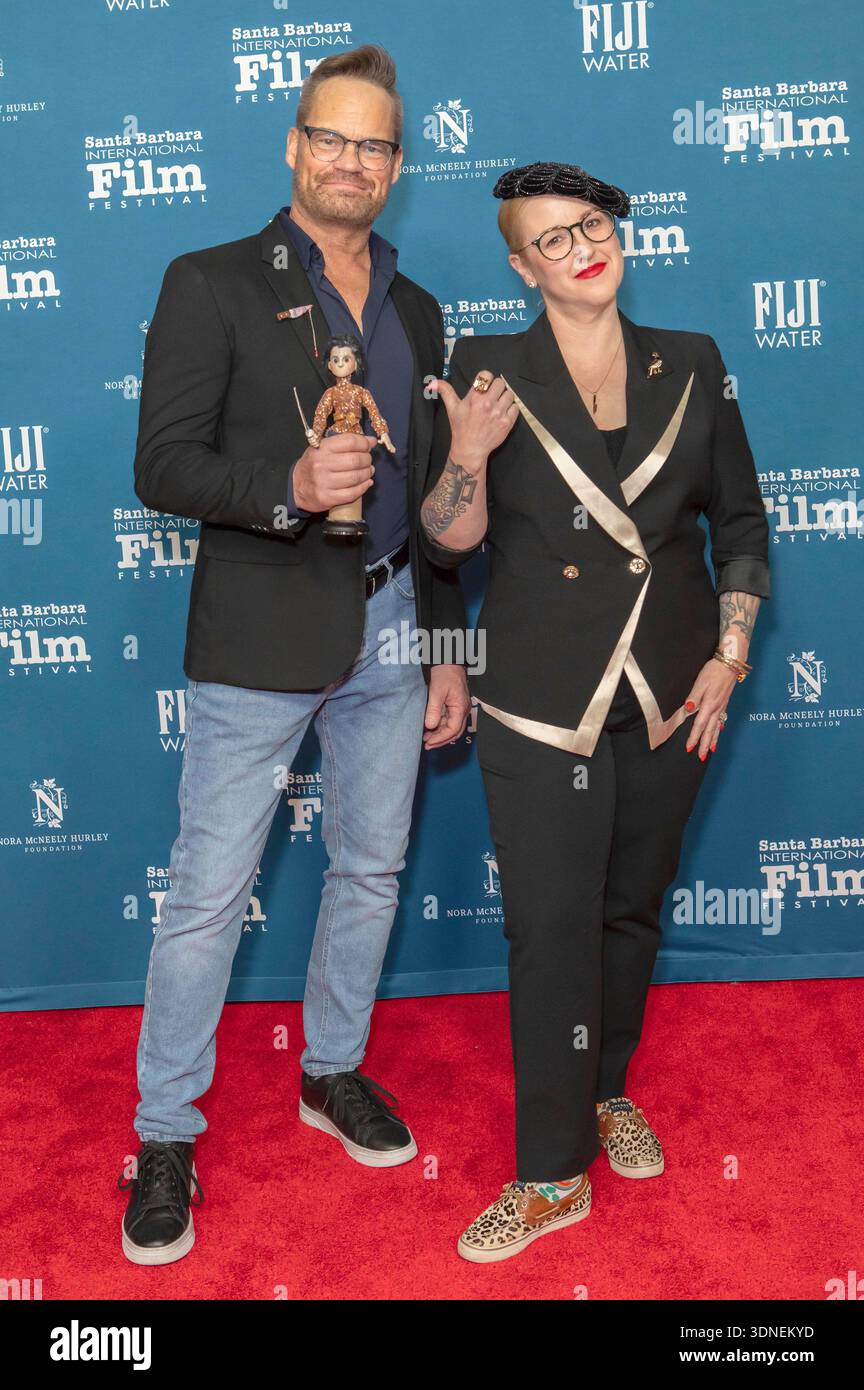 Dan Lund und Taryn Stickrath-Hutt bei der Hammond Cinema Vanguard Award ...