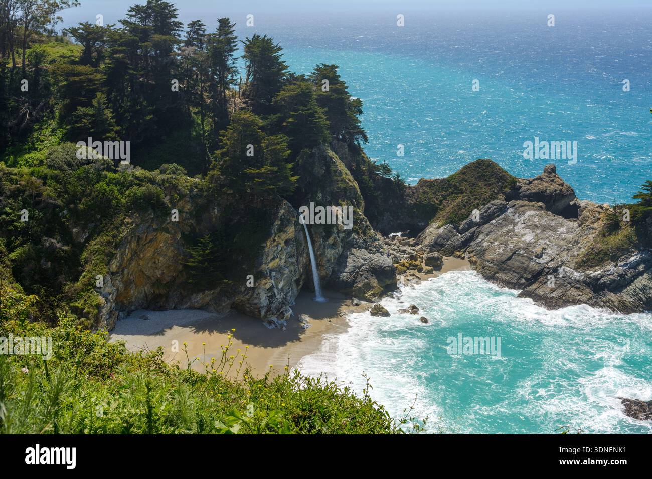 McWay Falls, a beautiful waterfall in Big Sur. California, United ...