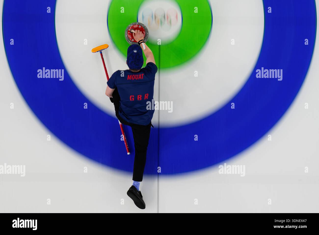 Bruce Mouat of Great Britain competes during the curling mix doubles ...