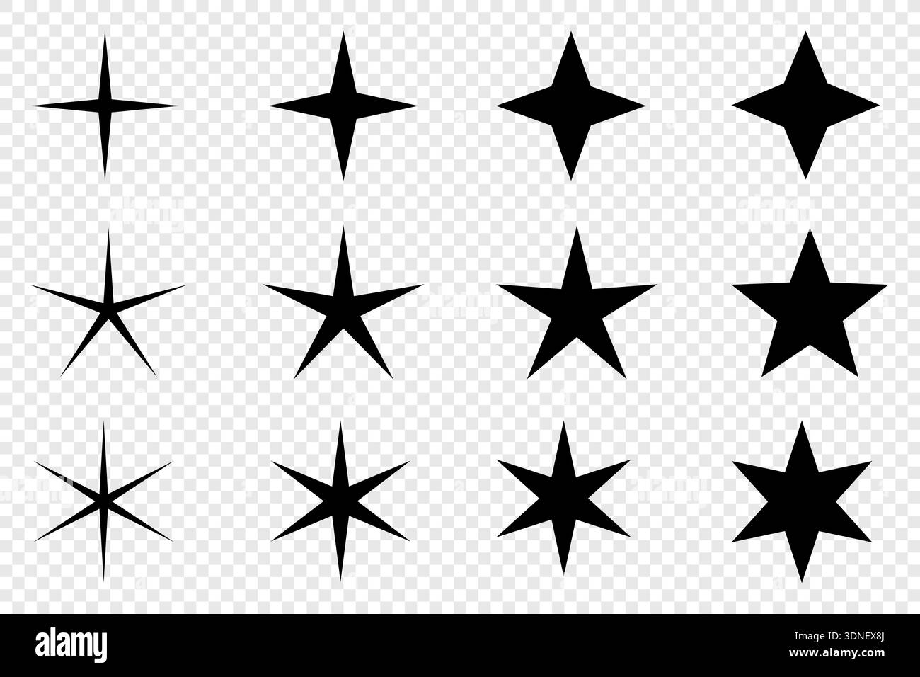 Stars icons black vector Black and White Stock Photos & Images - Alamy