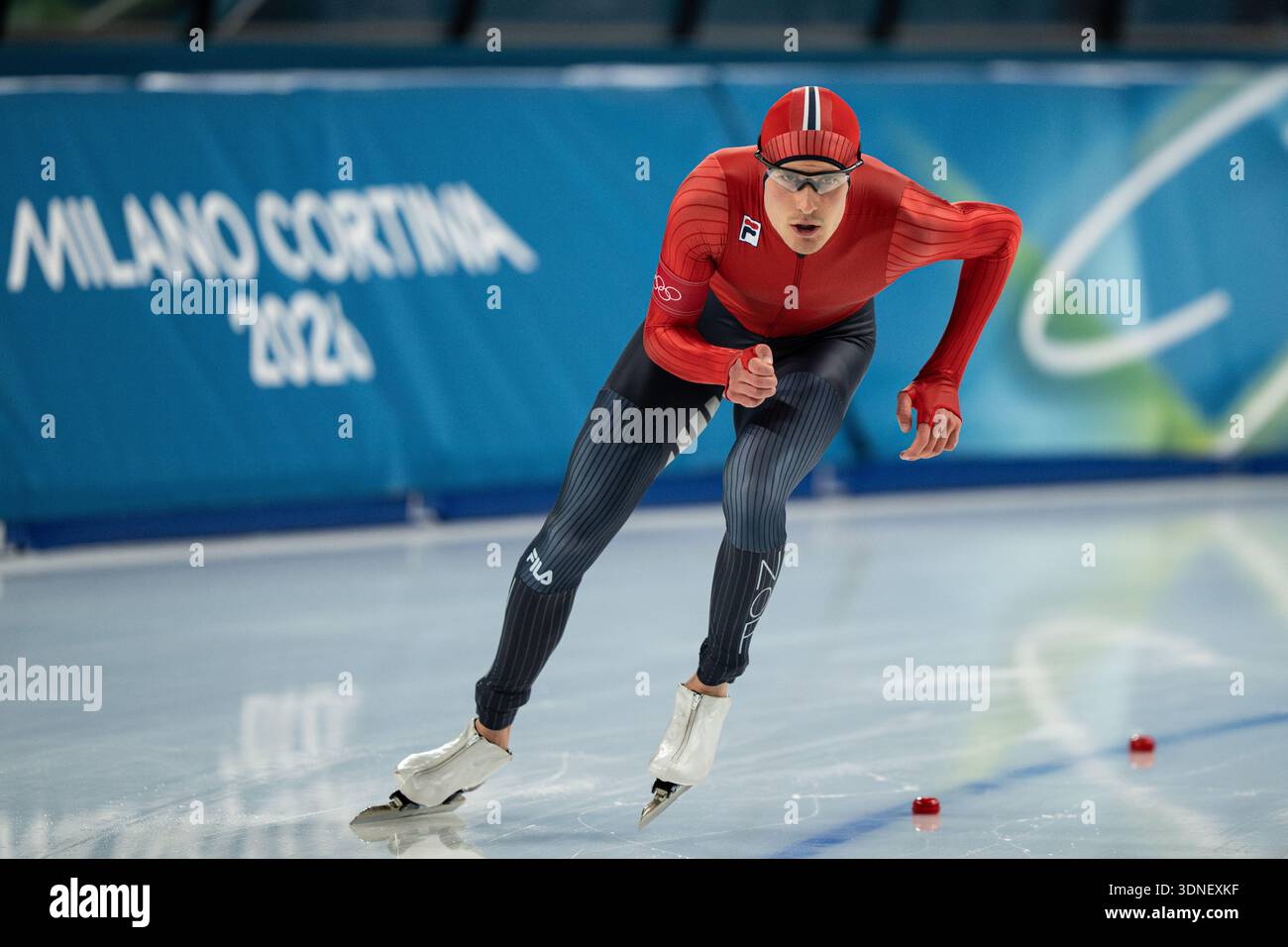 Sigurd Henriksen (2-O) of Norway competes during the Men’s 5000m Speed ...