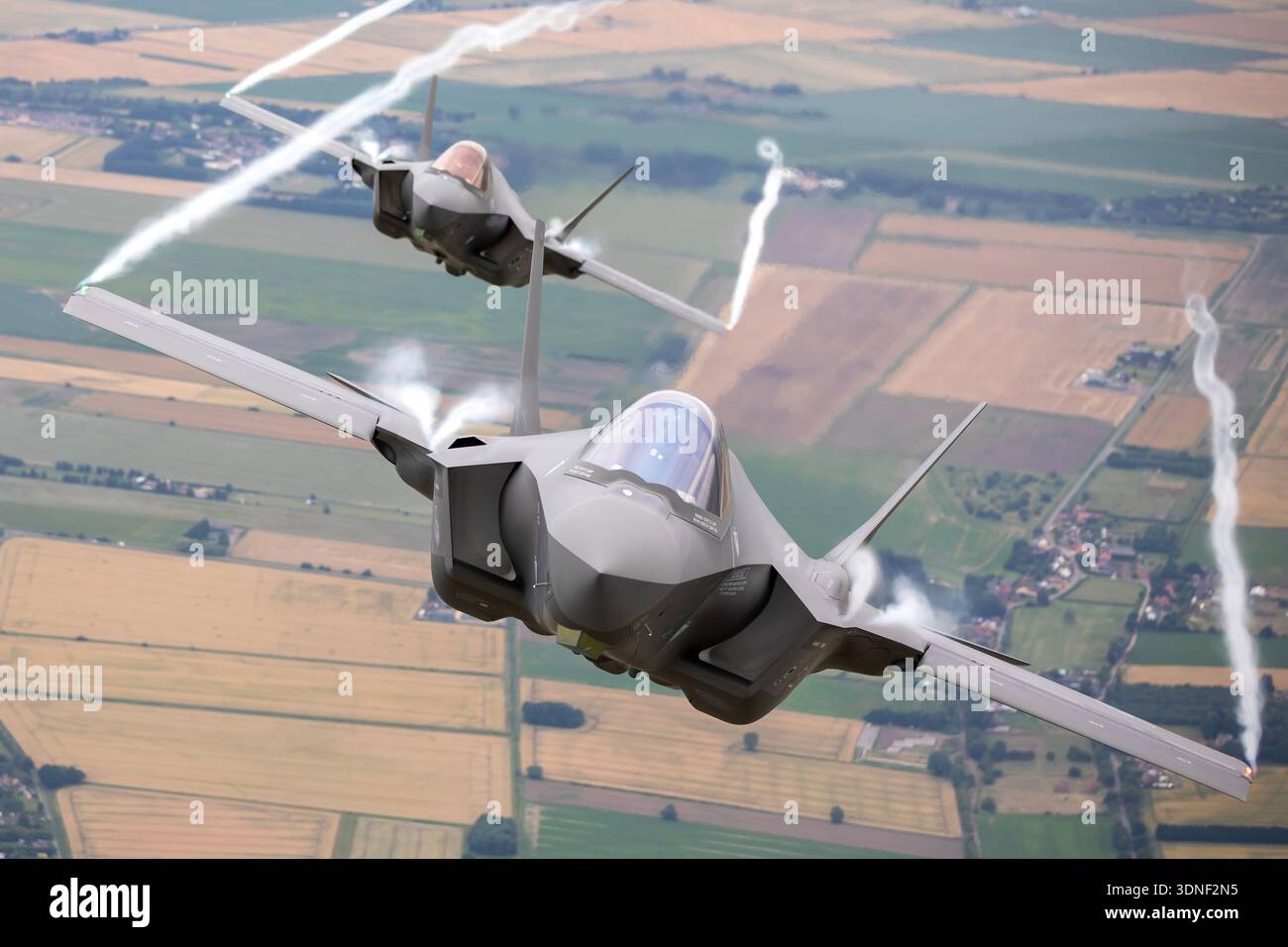 In this close‑up, head‑on view from USAFE Days 2023, a U.S. Air Force ...