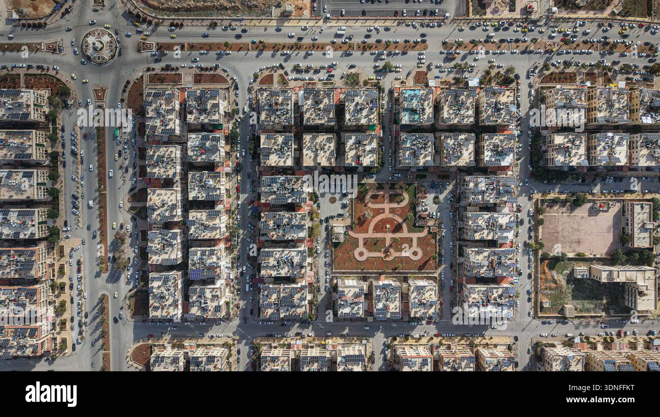 In Aleppo, Syria on February 10, 2026, a breathtaking top-down aerial ...