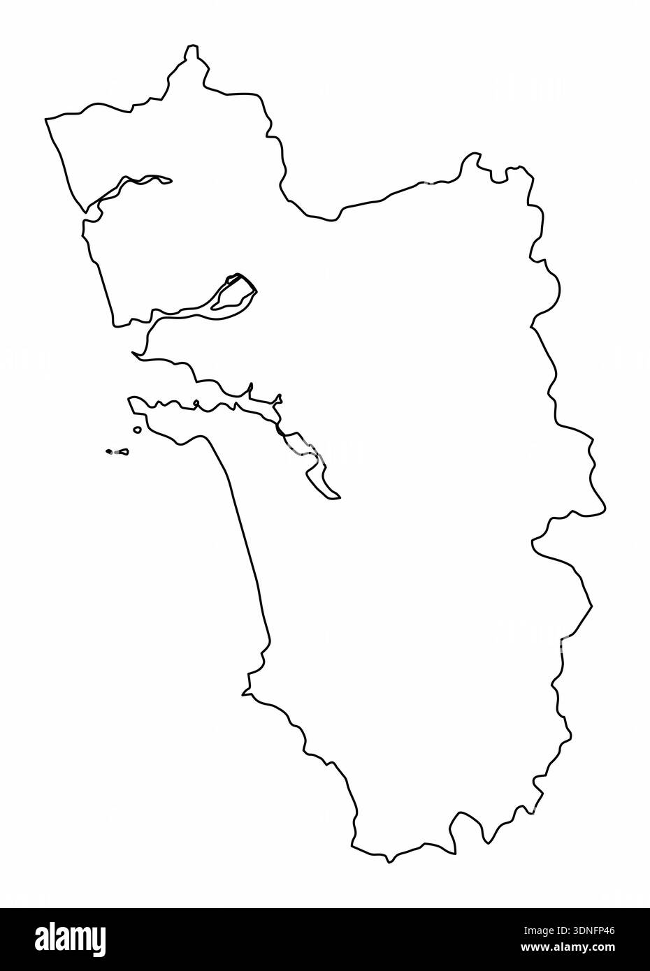 Goa outline map Black and White Stock Photos & Images - Alamy