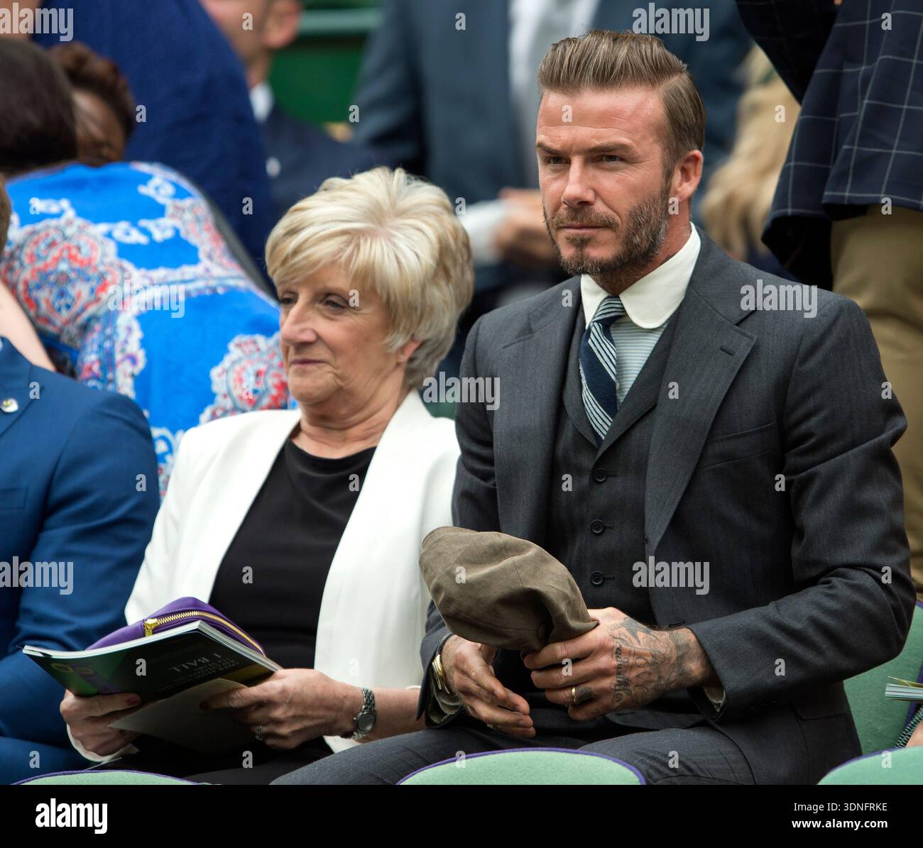 02/07/2016. Wimbledon 2016, Centre Court, David Beckham pictured in the ...