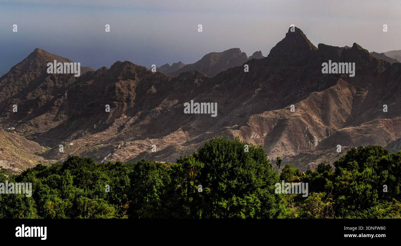 Tenerife, Canary Islands: aerial view of Anaga Rural Park, national ...