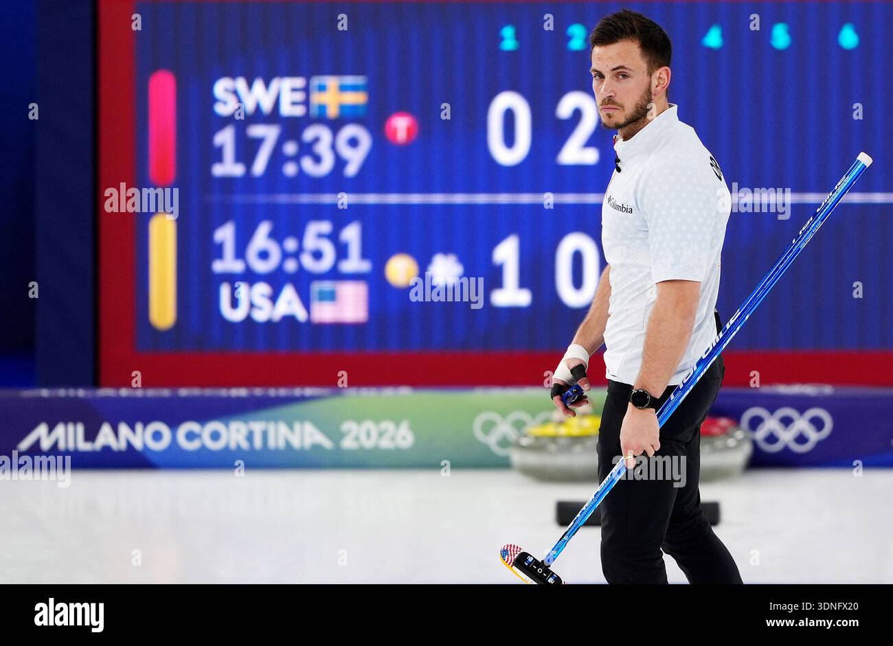 USA's Korey Dropkin during the Curling Mixed Doubles Gold Medal Game at ...