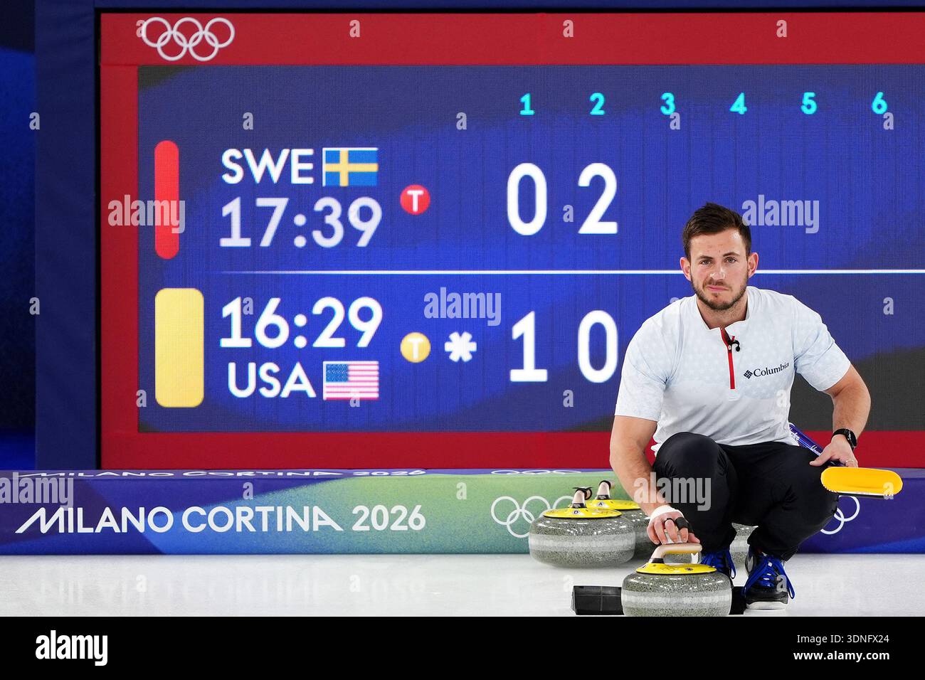 USA's Korey Dropkin during the Curling Mixed Doubles Gold Medal Game at ...